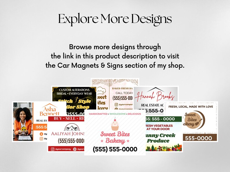 Personalized Bakery Sign, Custom Car Magnet Design, Printable Business ...