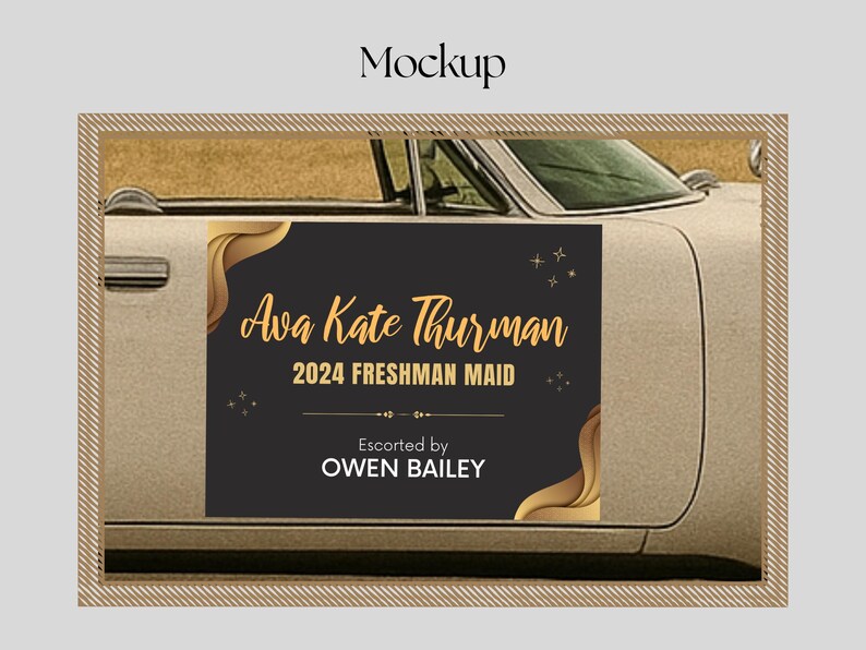 Custom Car Sign Homecoming Parade, Golden Design Homecoming Queen ...