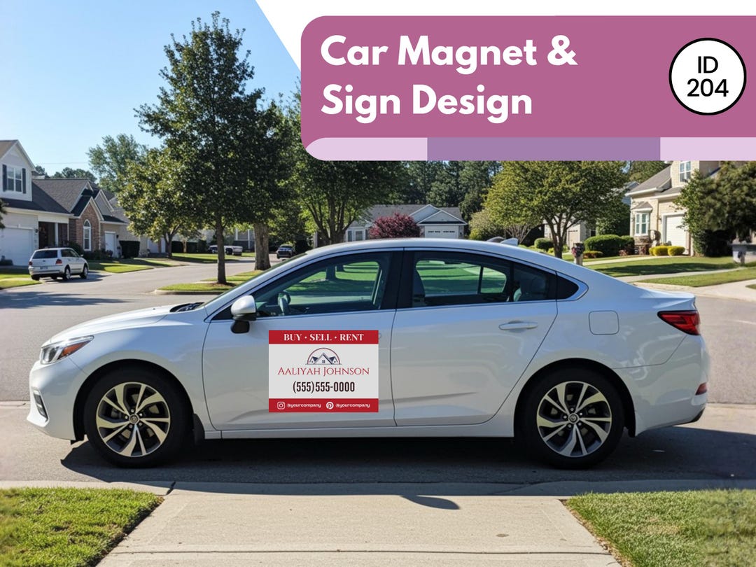Custom Real Estate Car Magnet Design, Personalized Realtor Sign ...