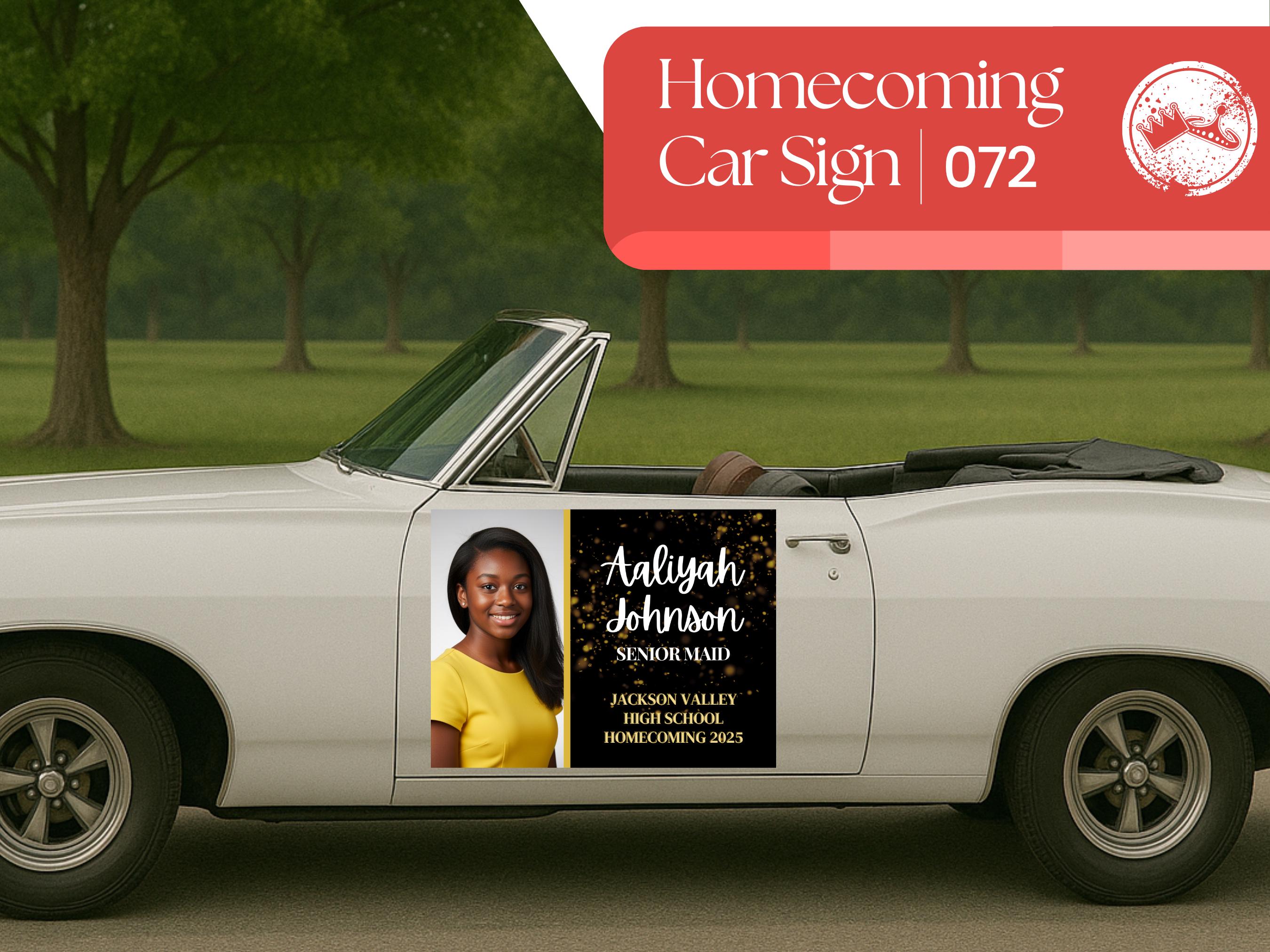 Homecoming Parade Car Sign With Photo, Custom Homecoming Photo Poster ...