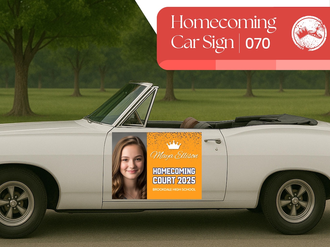 Homecoming Parade Custom Car Sign With Photo, Car Magnet, Homecoming ...