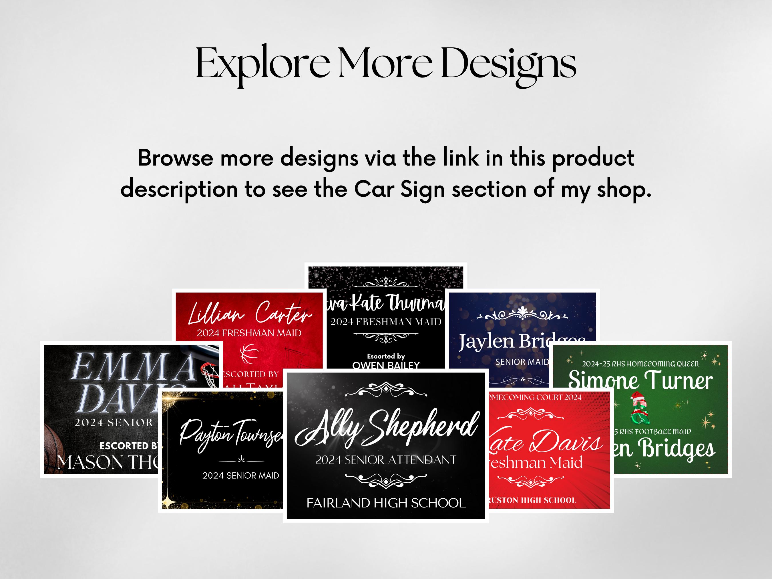 Neon Typography Parade Car Sign Design, Custom Retro Magnet, Homecoming ...