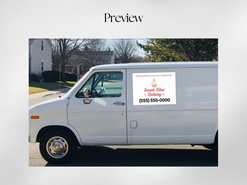 Personalized Bakery Sign, Custom Car Magnet Design, Printable Business ...