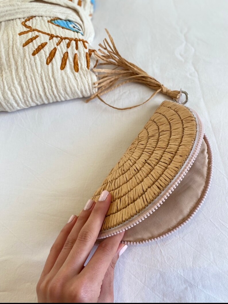 Handmade Raffia Mini Crochet, Raffia Bag, Handmade Bag, Natural ...
