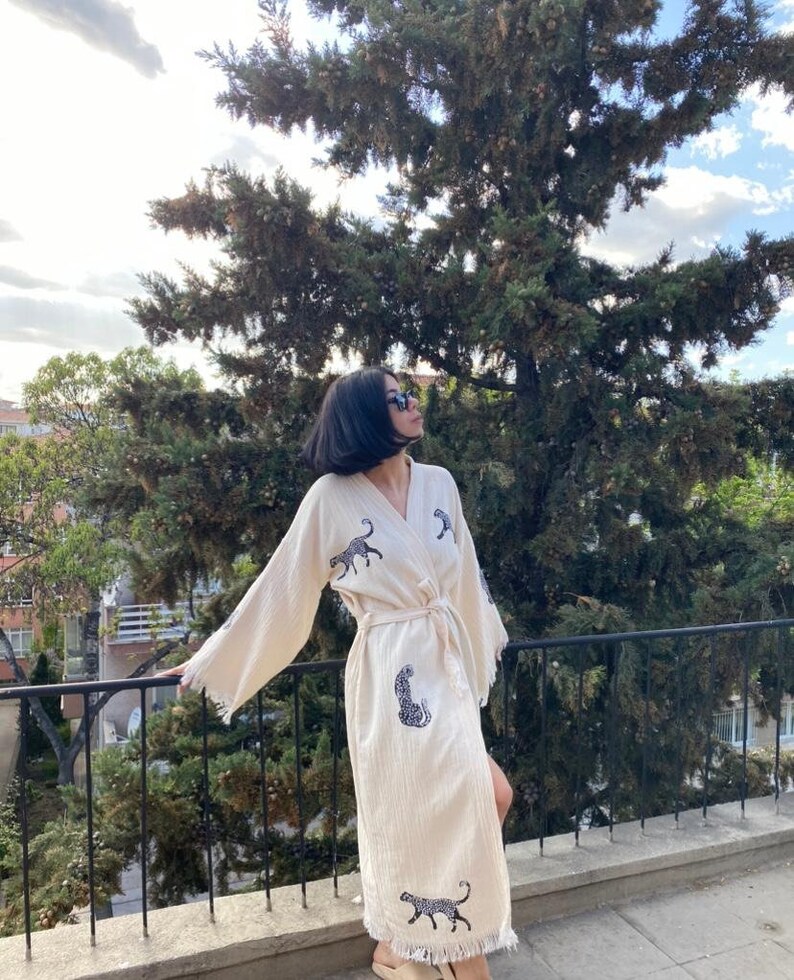 Cotton Kimono Robes,turkish Women Bathrobe,turkish Towel Beach,muslin ...
