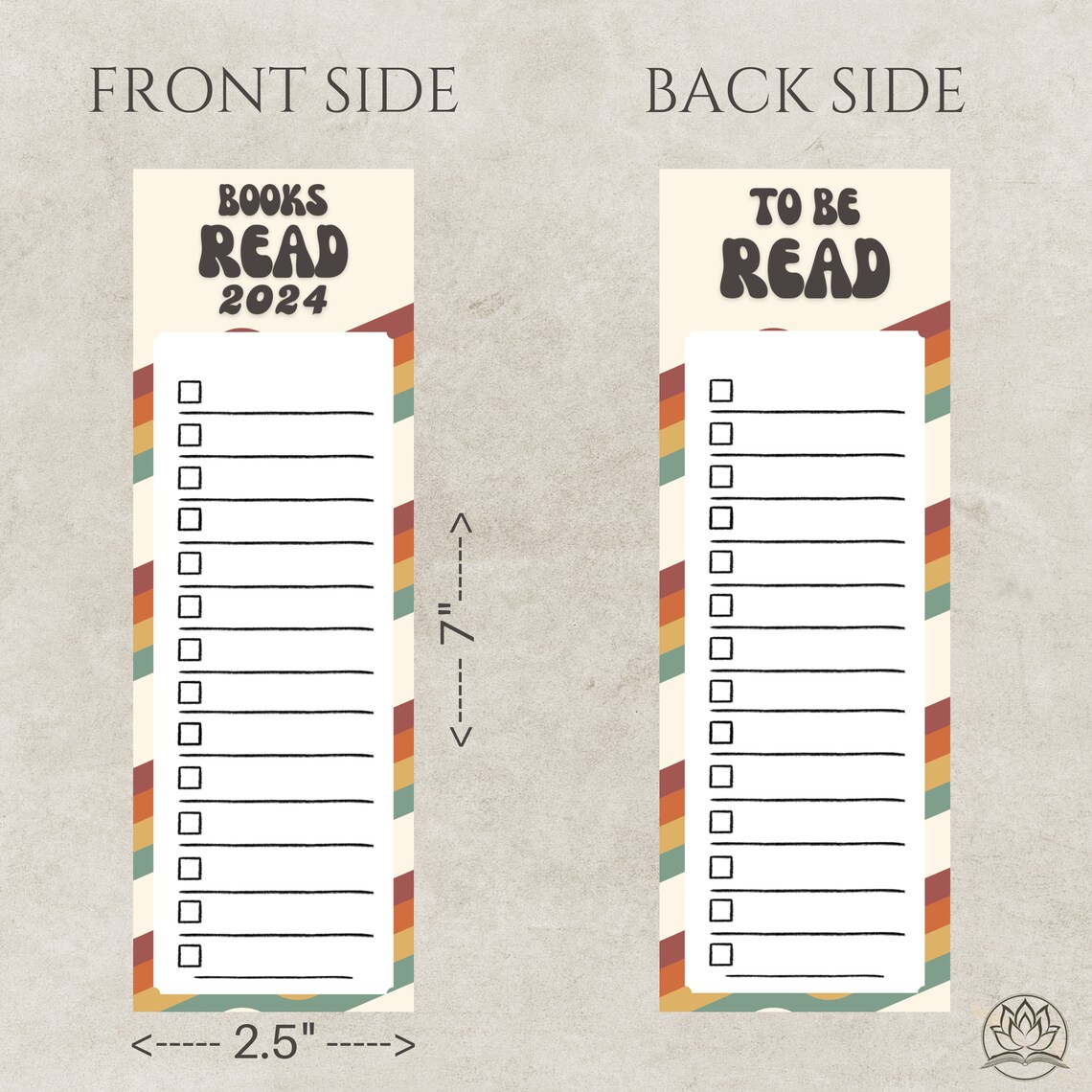 Writable Retro TBR Bookmark, Extra Thick 2024 Reading Tracker Bookmarks ...