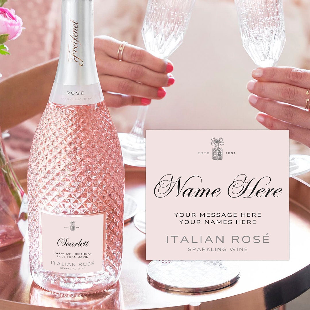 Personalised Prosecco Champagne Wine Label Sticker - Custom Happy ...