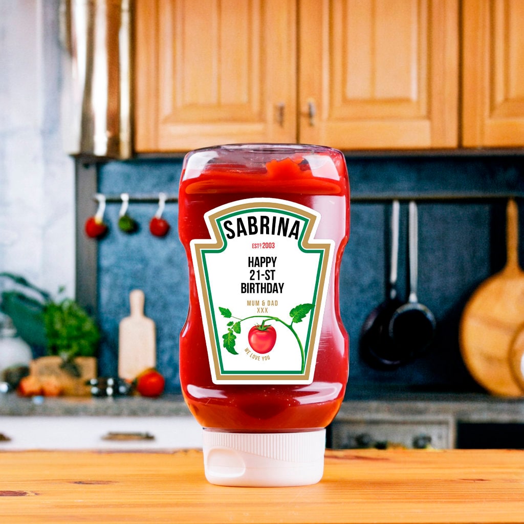 Personalised Tomato Ketchup Sauce Custom Label Canva, Funny Novelty ...