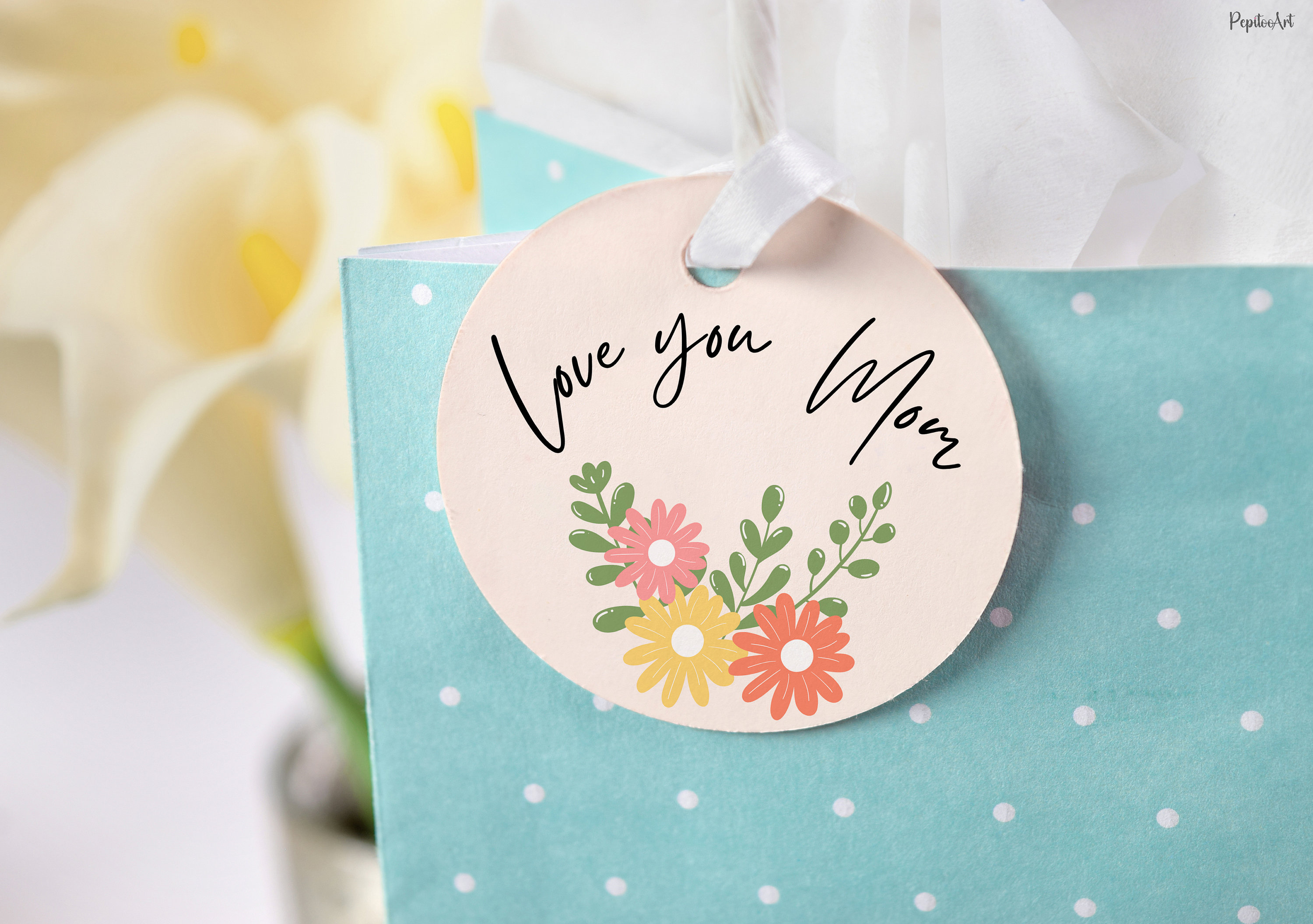 Mothers Day Gift Tags Set of 6,floral Mothers Day Gift Tag, Gift Tag ...
