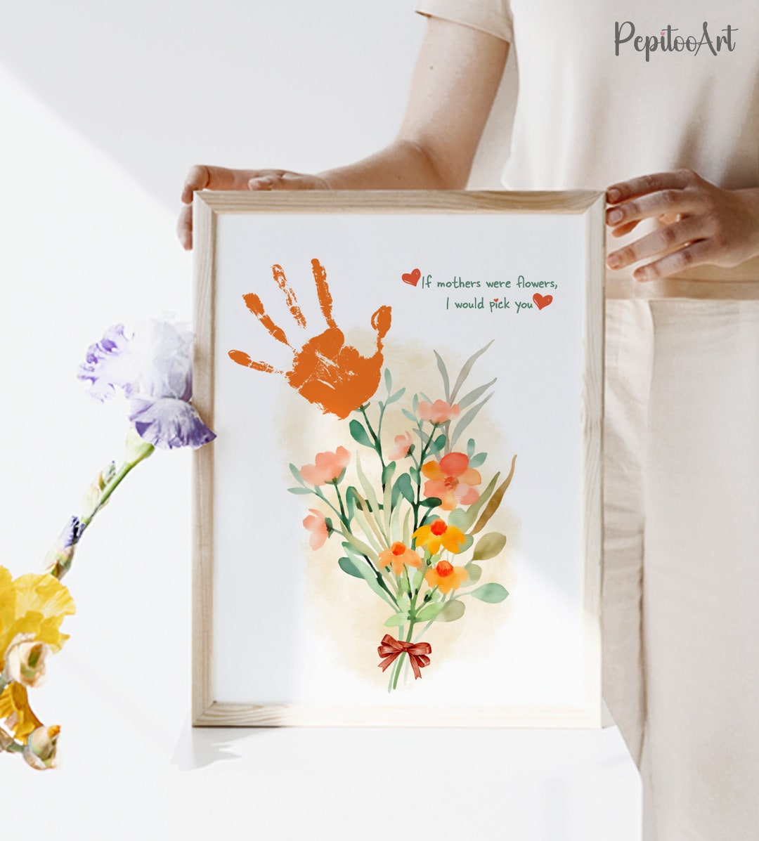 Mothers Day Handprint Craft, Flower Handprint Craft for Kids Baby ...