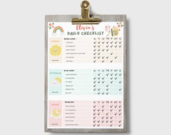 Kids Daily School Checklist, Responsibility Chart, to Do List, Editable ...