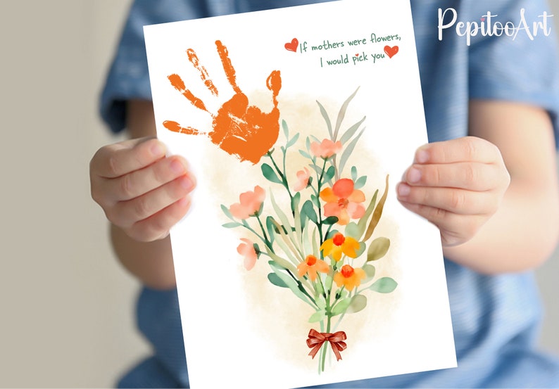 Mothers Day Handprint Craft, Flower Handprint Craft for Kids Baby ...