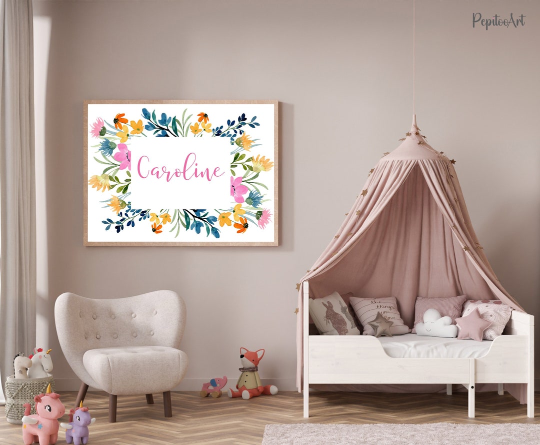 Editable Flower Girl Name Sign,personalized Wildflower Nursery Name ...