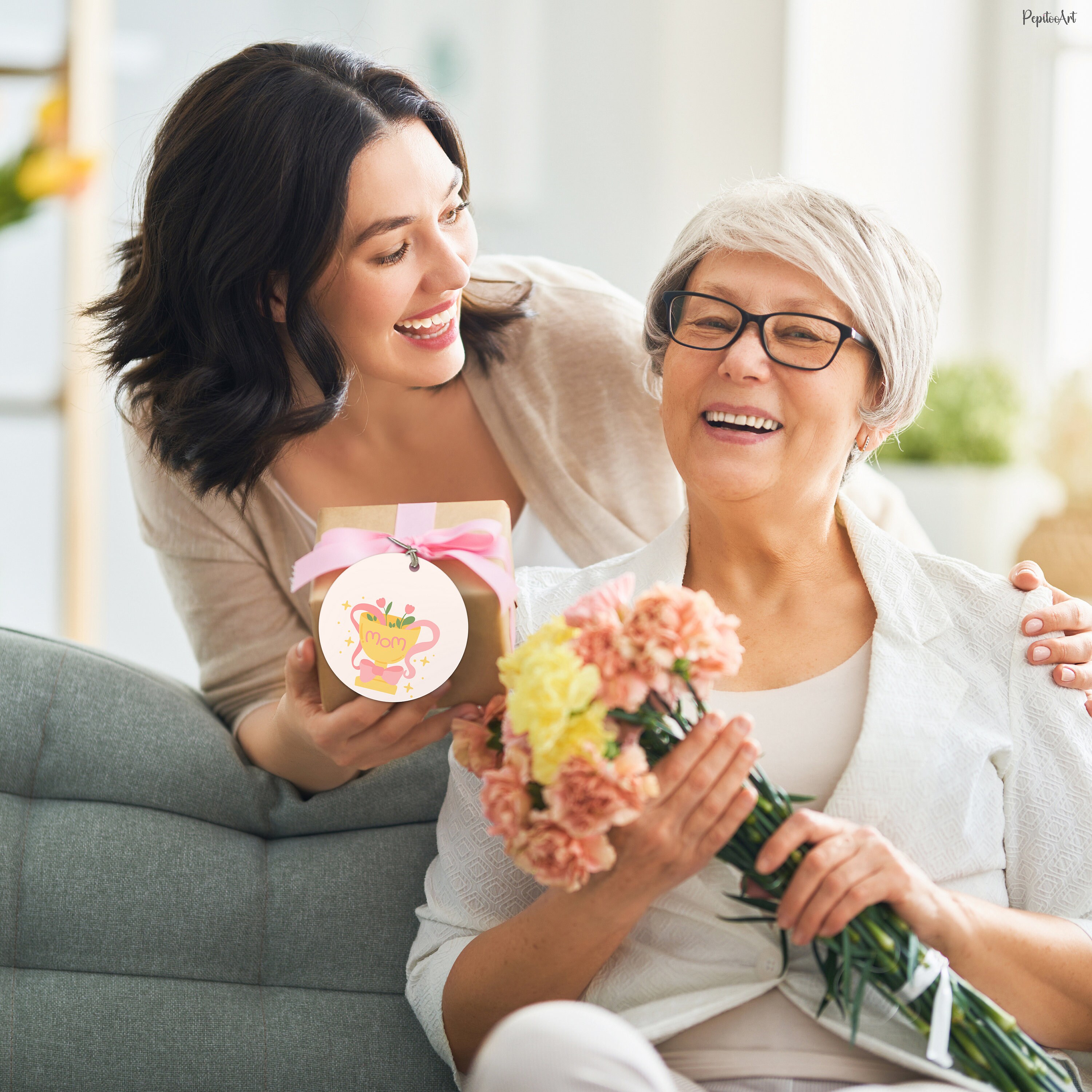 Mothers Day Gift Tags Set of 6,floral Mothers Day Gift Tag, Gift Tag ...