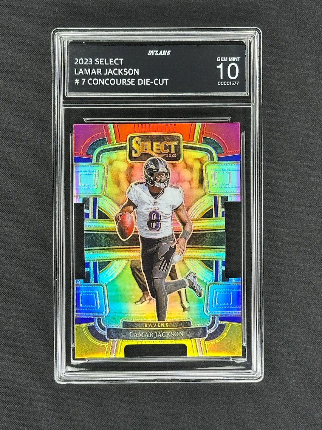 Lamar Jackson Baltimore Ravens 2023 Select Die Cut Prizm Graded Gem ...