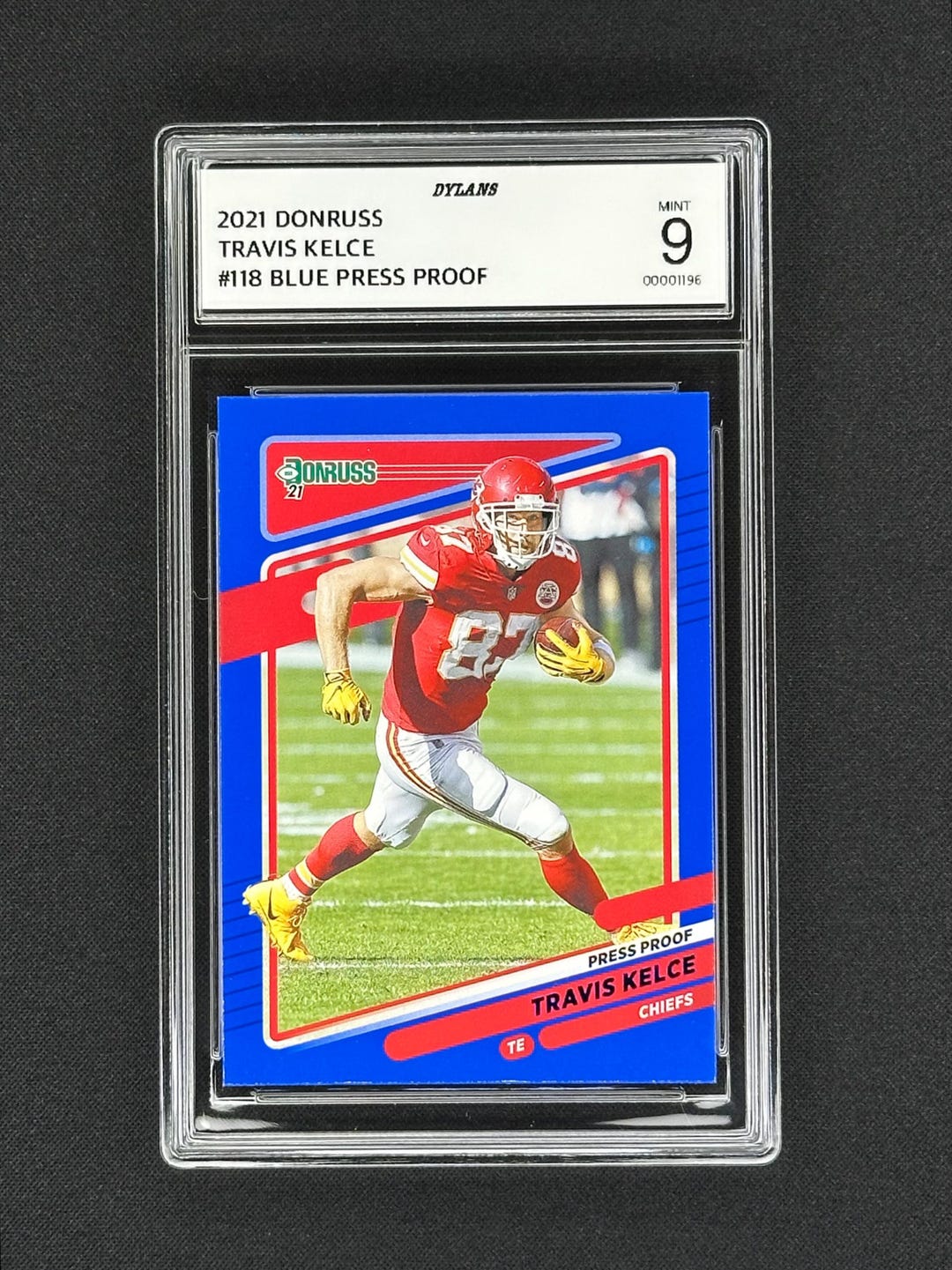 Travis Kelce Kansas City Chiefs 2021 Donruss Blue Press Proof Graded ...