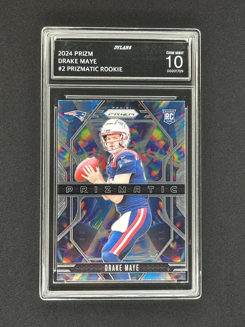 Drake Maye New England Patriots 2024 Prizm Prizmatic Rookie Graded Gem ...