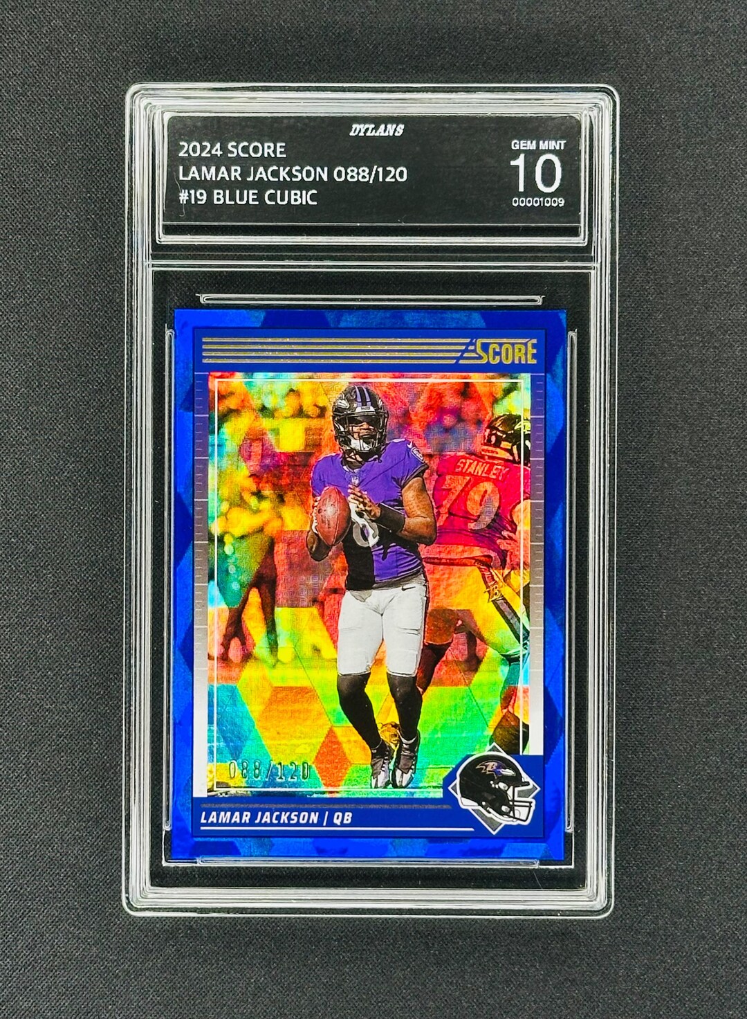 Lamar Jackson Baltimore Ravens Score Blue Cubic /120 Graded Gem Mint 10 ...