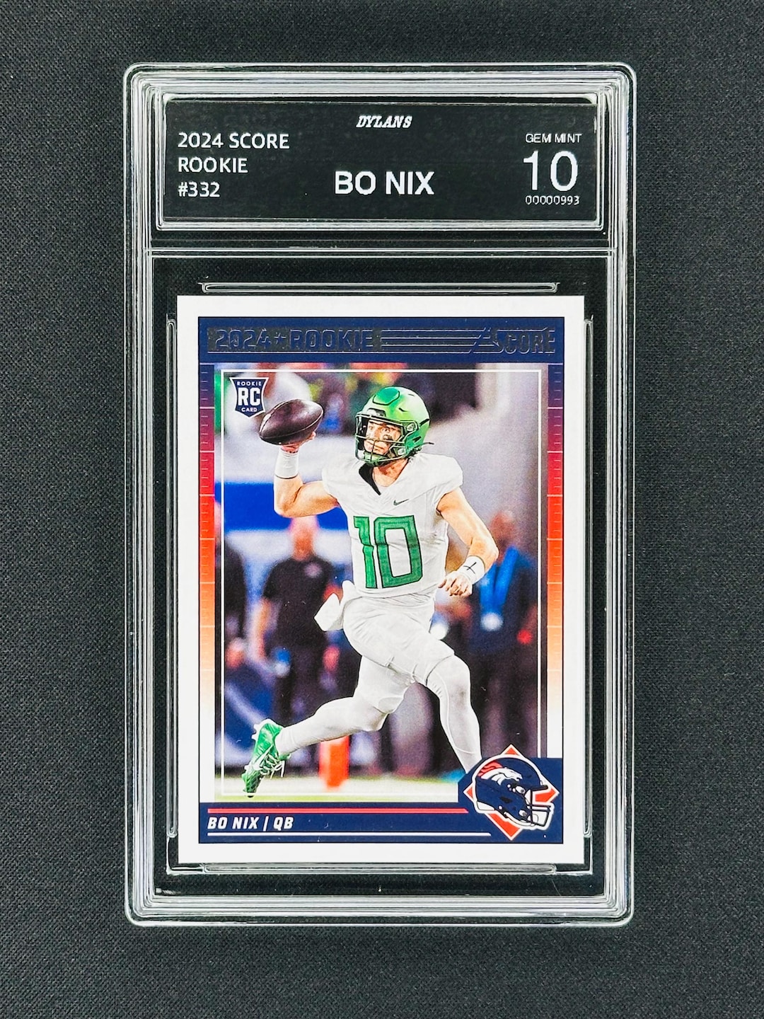 Bo Nix Denver Broncos 2024 Score Rookie Graded Gem Mint 10 - Etsy