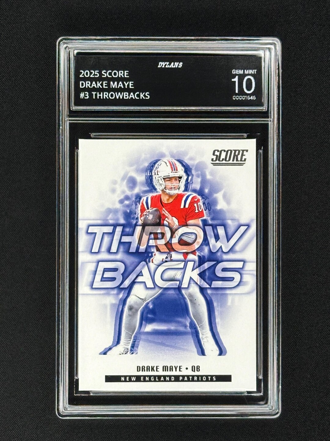 Drake Maye New England Patriots 2025 Score Throwbacks Graded Gem Mint ...