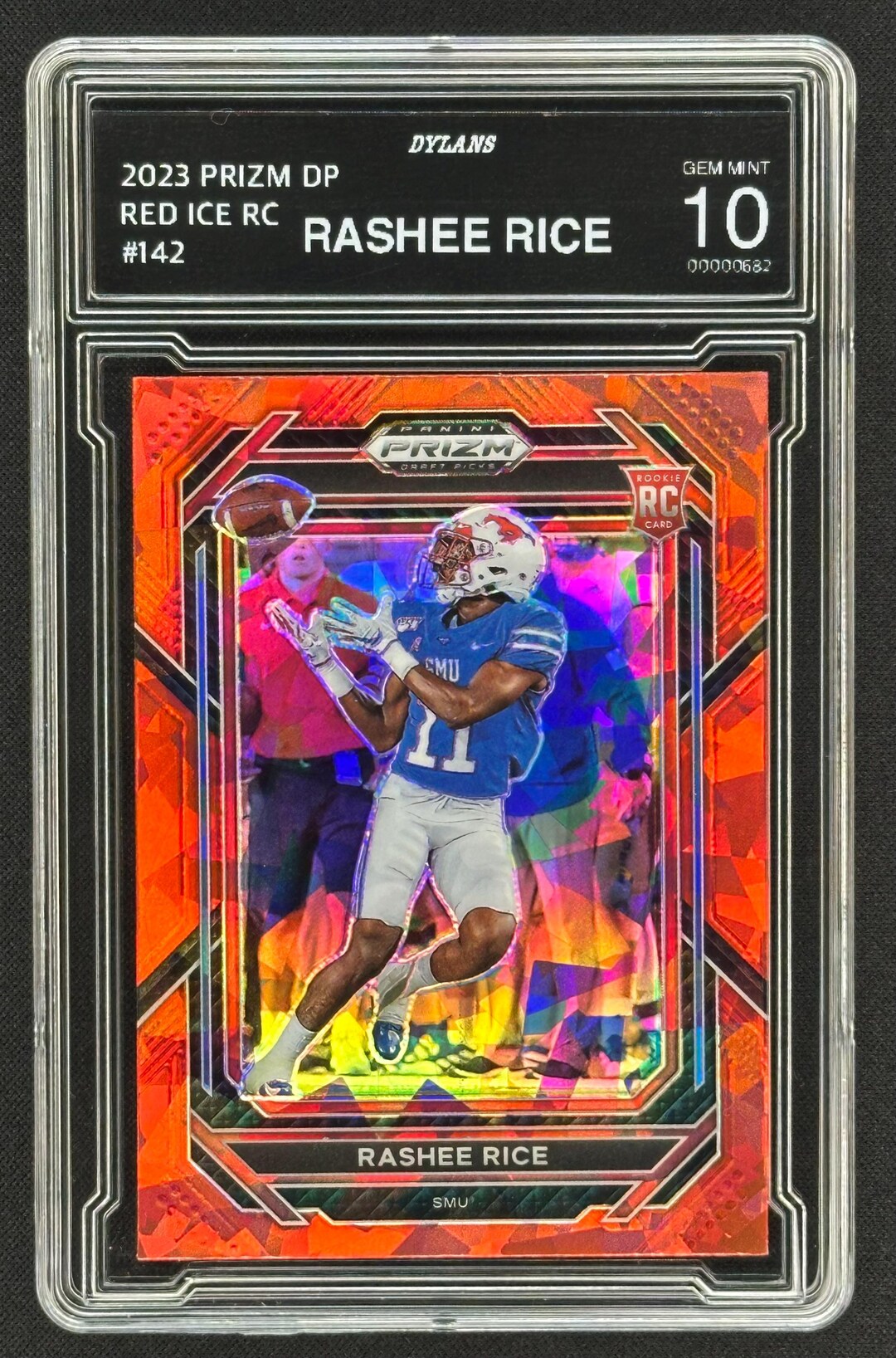 Chiefs Rashee Rice 2023 Prizm Draft Picks Red Ice Rookie Graded Gem ...