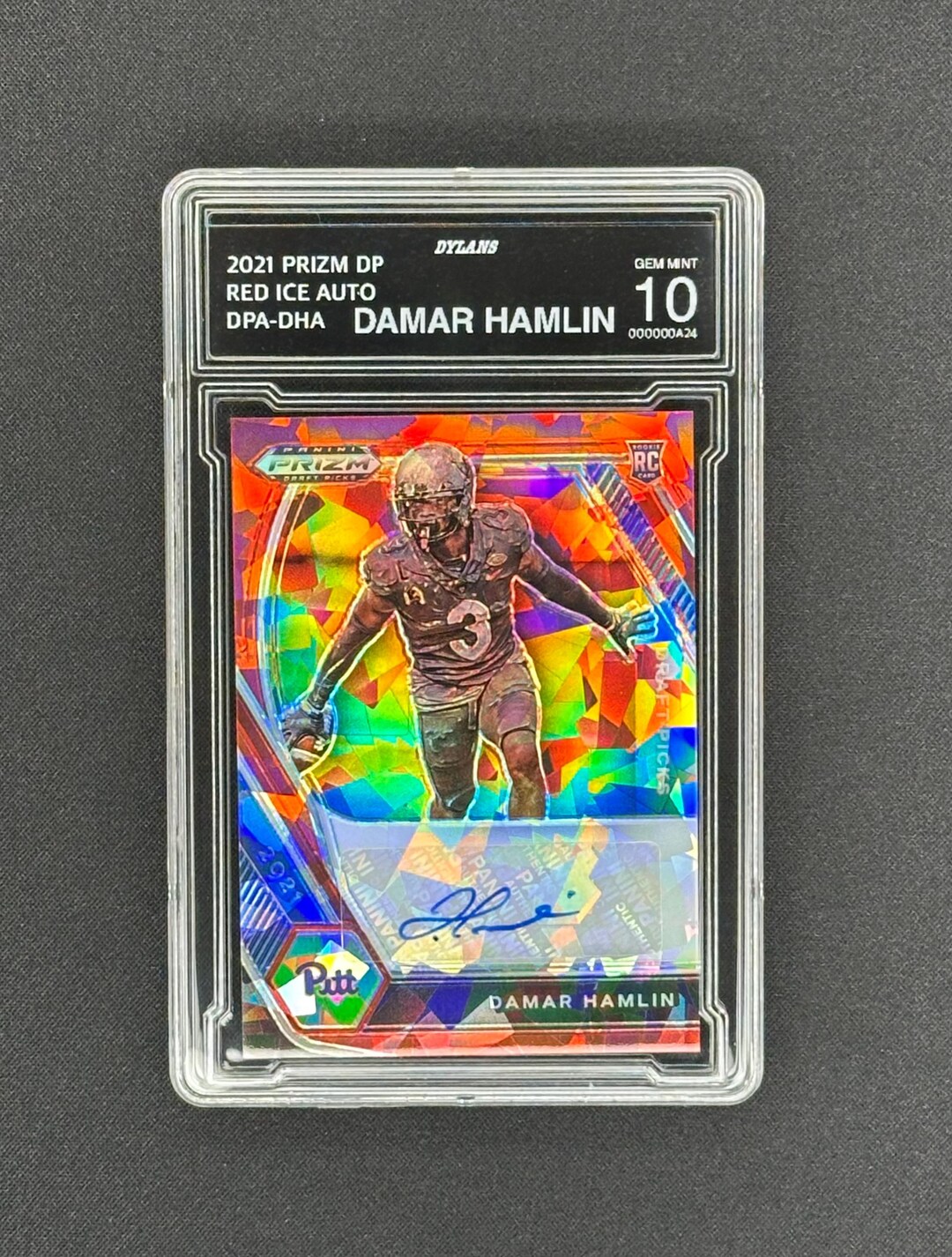 Damar Hamlin Buffalo Bills 2021 Prizm Draft Picks Red Cracked Ice ...