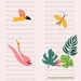 Cute Tropical Pink Flamingo Clipart Bundle, 15 Floral Tropical Birds ...