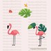 Cute Tropical Pink Flamingo Clipart Bundle, 15 Floral Tropical Birds ...