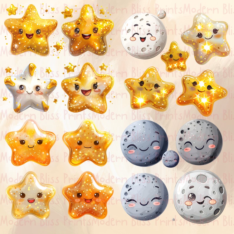 Kawaii Weather Clipart, Cute Weather Clipart Bundle of 106 PNG Files ...