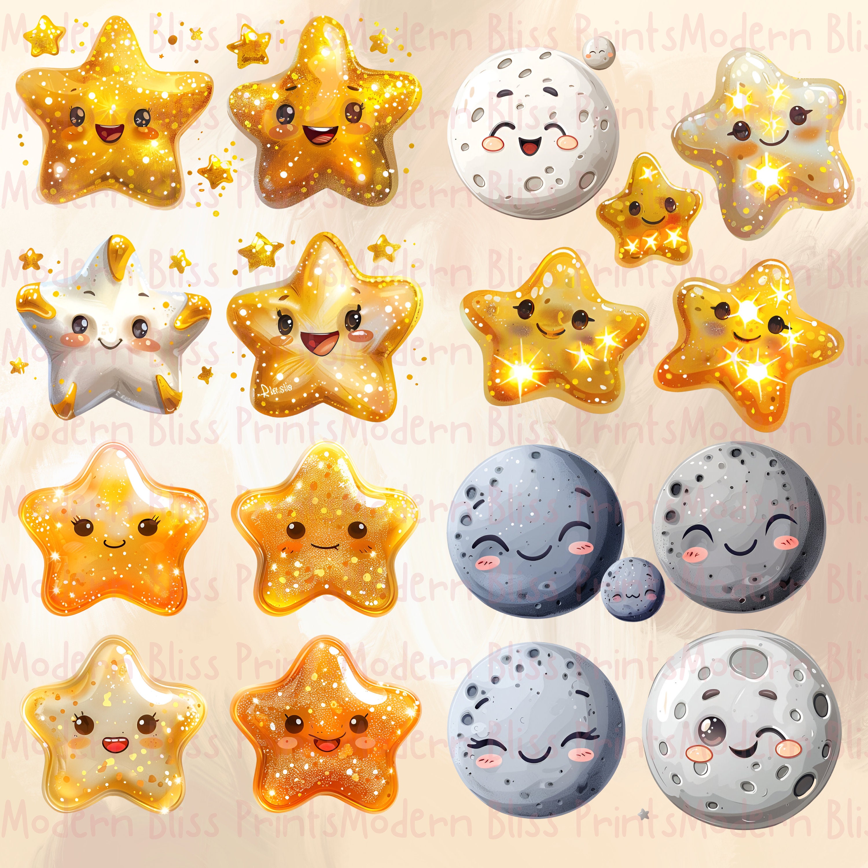 Kawaii Weather Clipart, Cute Weather Clipart Bundle of 106 PNG Files ...