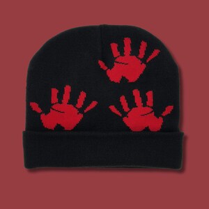True Crime Handprints Crime Scene Gothic Knit Beanie Hat - Etsy