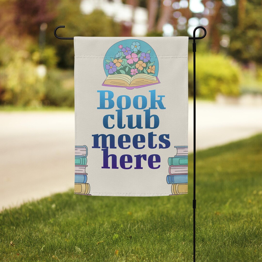 Book Club Sign - Front Door & Yard Flag, Personalized Reading Decor ...