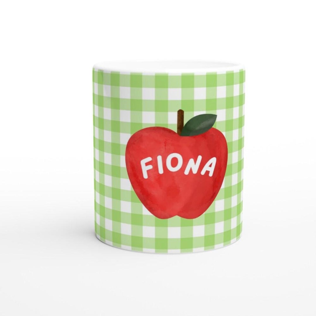Fiona Apple Mug - White Ceramic Coffee Cup With Green Gingham ...