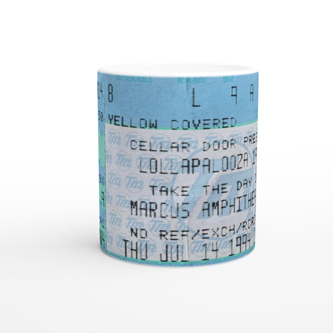 Lollapalooza 1994 Concert Ticket Stub Mug - Retro Ceramic Coffee Cup ...