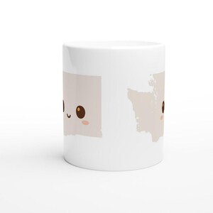 Cute Washington State Smiley Face Map White 11oz Ceramic Mug - Etsy