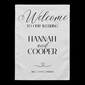 Wedding Welcome Sign Customizable Garden Flag for Wedding Reception ...