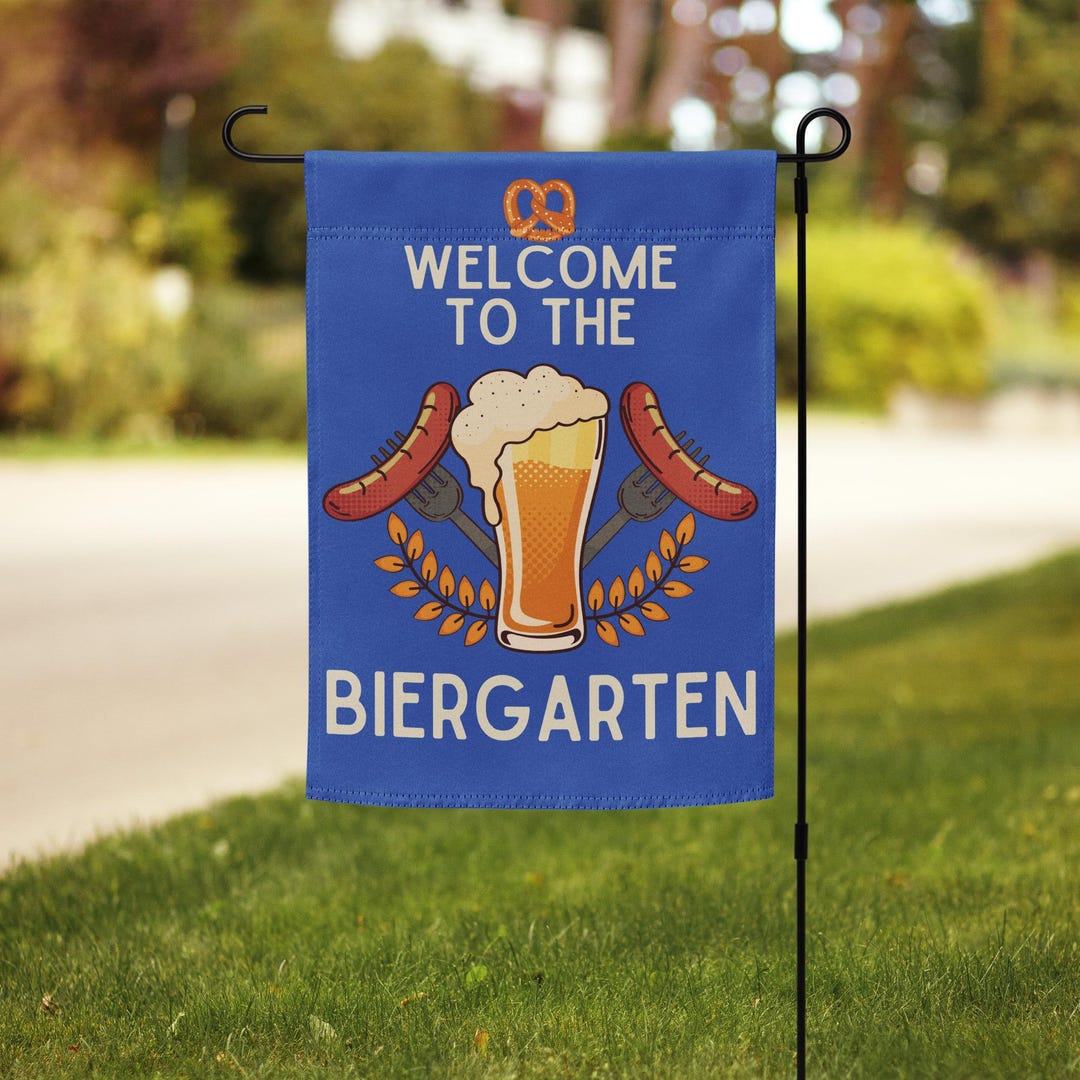 Biergarten Garden Flag - Outdoor Backyard Decor Beer Bargen Banner for ...
