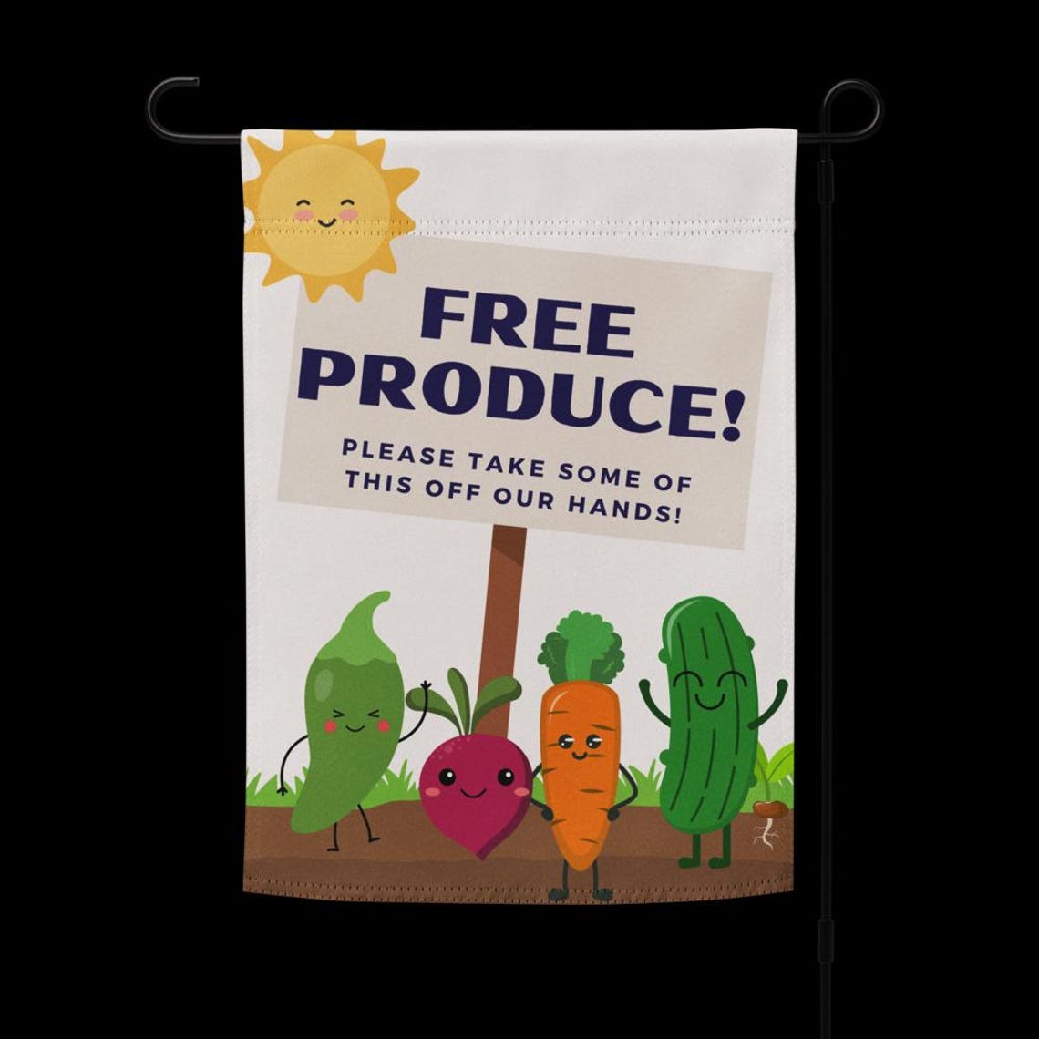 Free Produce Garden Yard Sign Flag | Outdoor Garden Decor | Front Yard ...