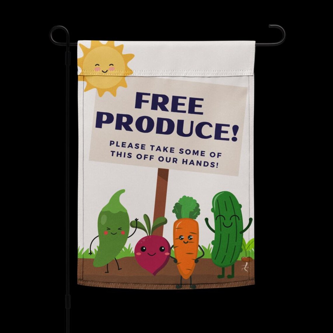 Free Produce Garden Yard Sign Flag | Outdoor Garden Decor | Front Yard ...