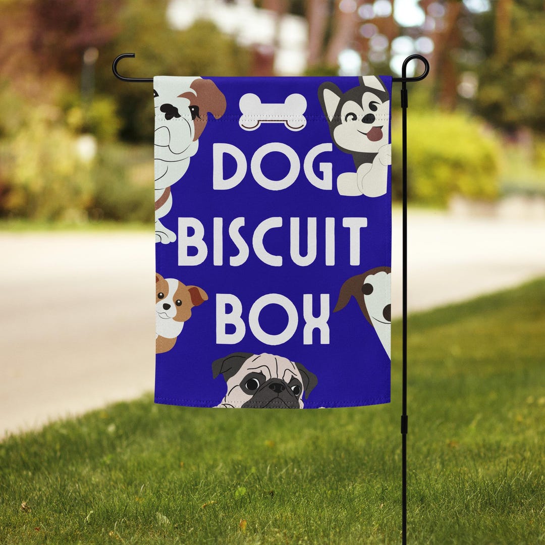 Dog Biscuit Box Garden Flag: Modern Pet Treat Decor - Etsy UK