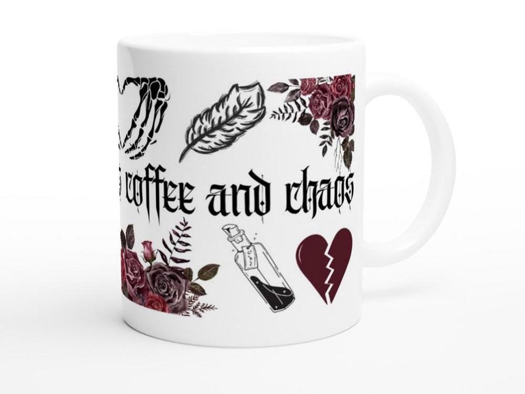 Goth Inspired Coffee Mug - 'coffee and Chaos' Ceramic Mug for Beverages ...