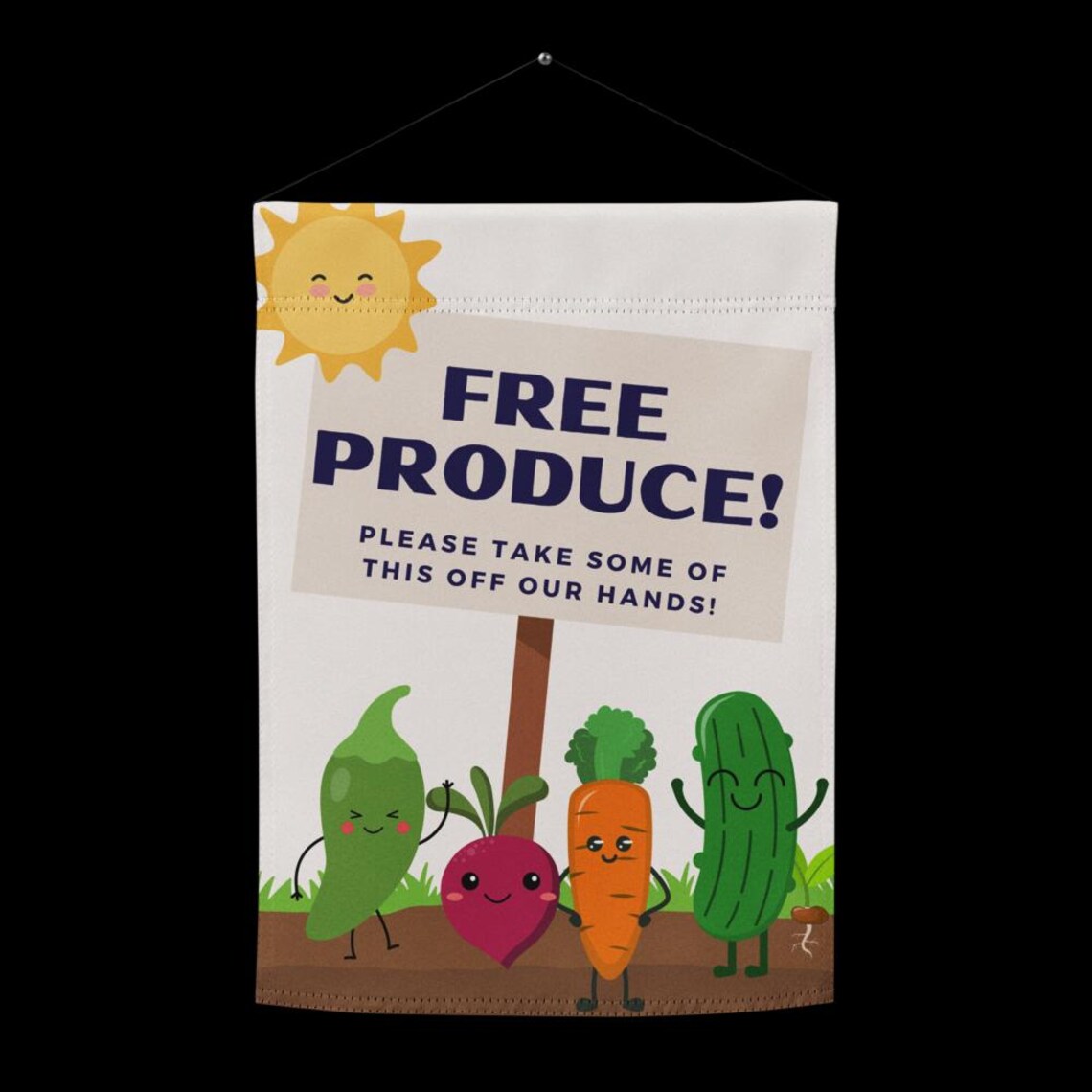 Free Produce Garden Yard Sign Flag | Outdoor Garden Decor | Front Yard ...