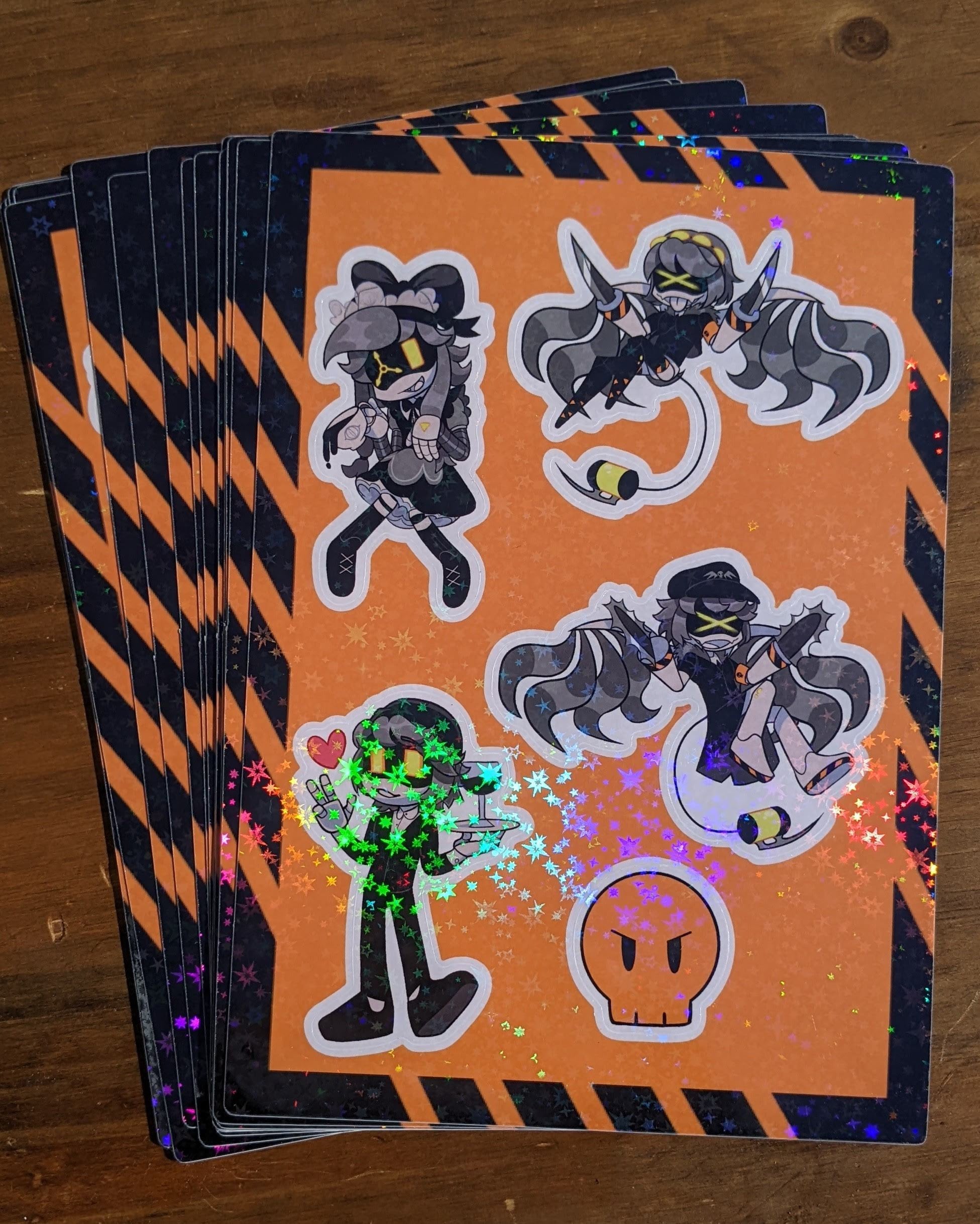 Murder Drone Holographic Glitter Sticker Sheets - Etsy