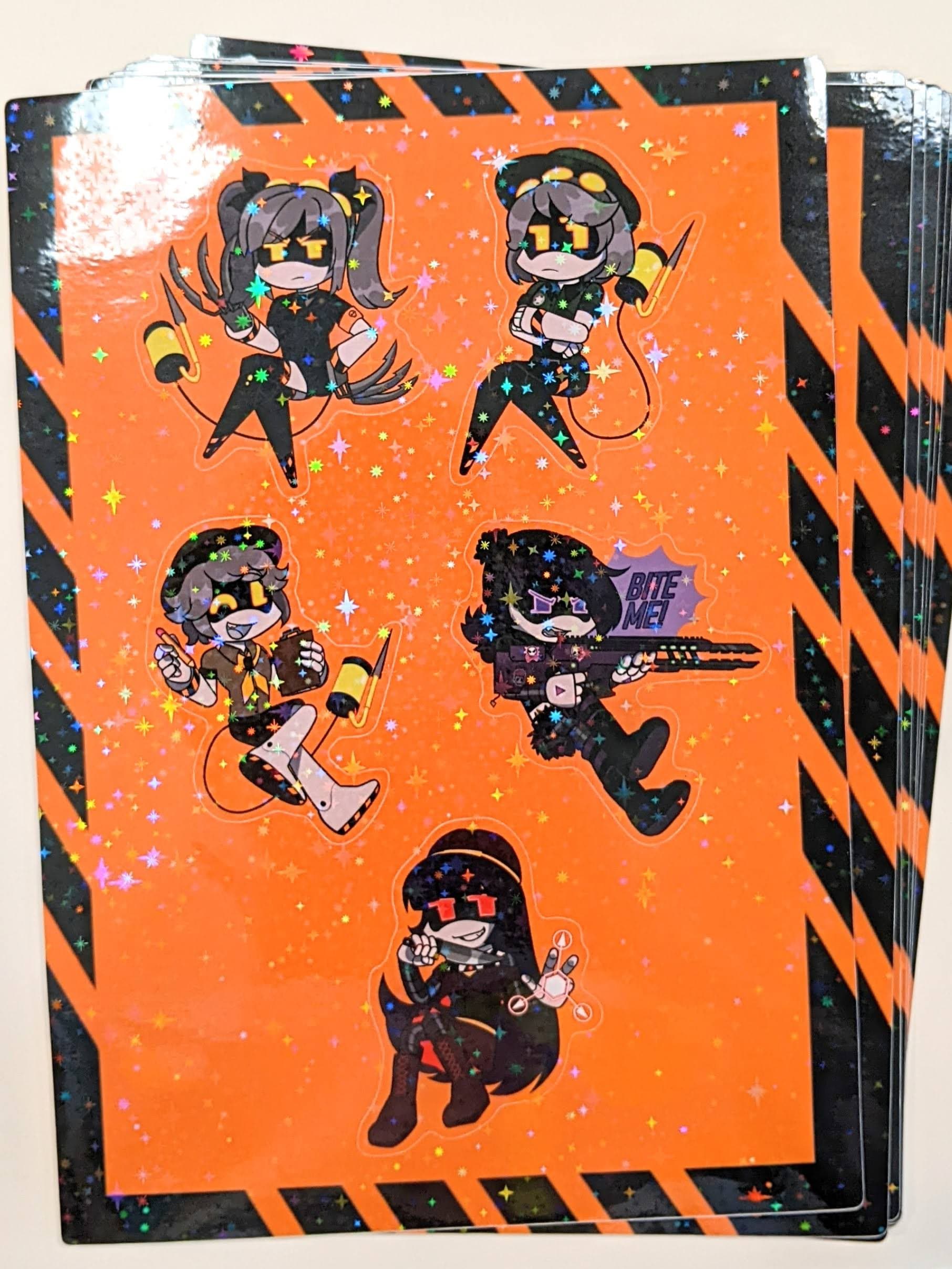 Murder Drone Holographic Glitter Sticker Sheets - Etsy