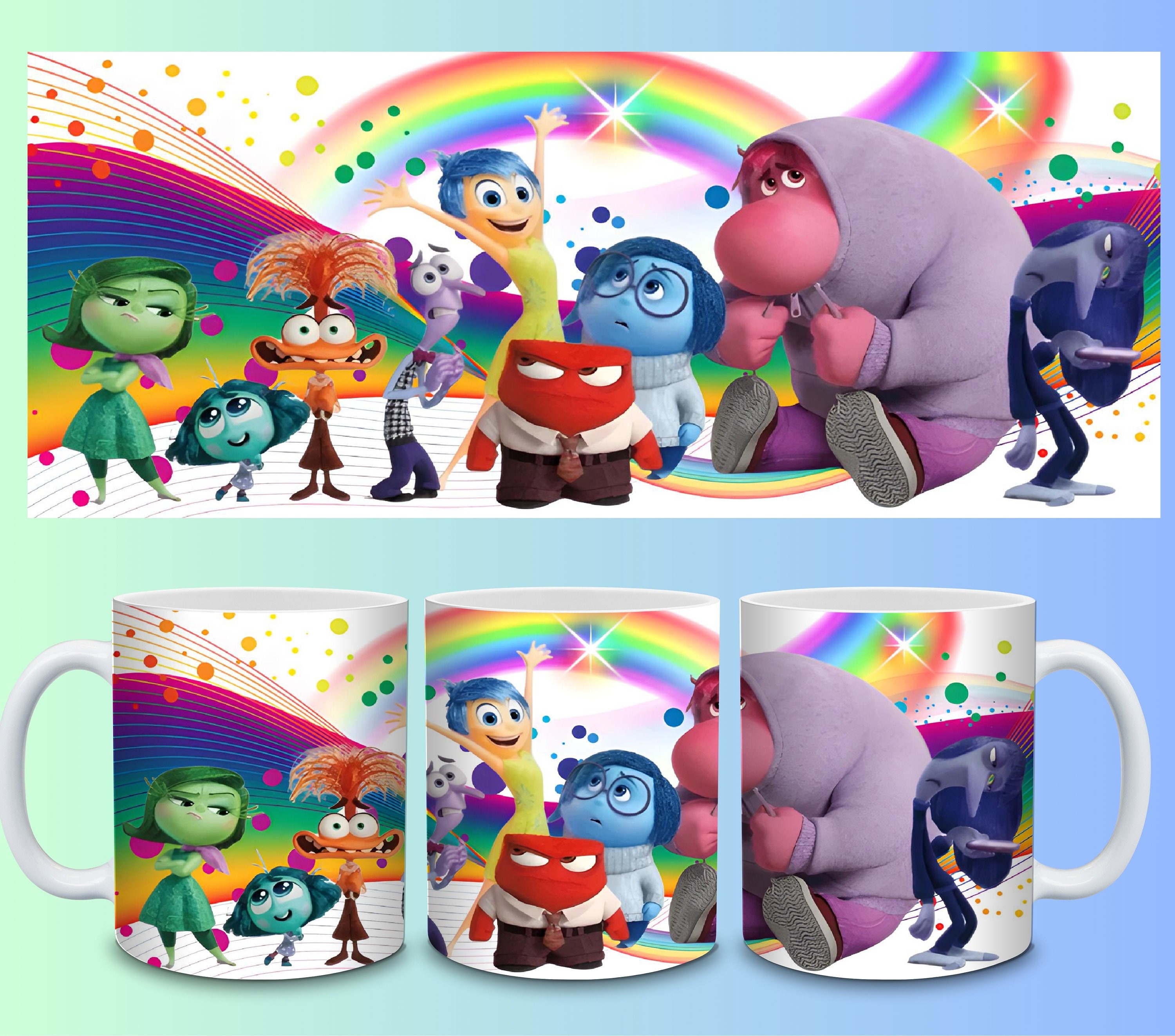 Cartoon Characters Mug Wrap, Cartoon Emotions Friends, 11oz Mug Png ...