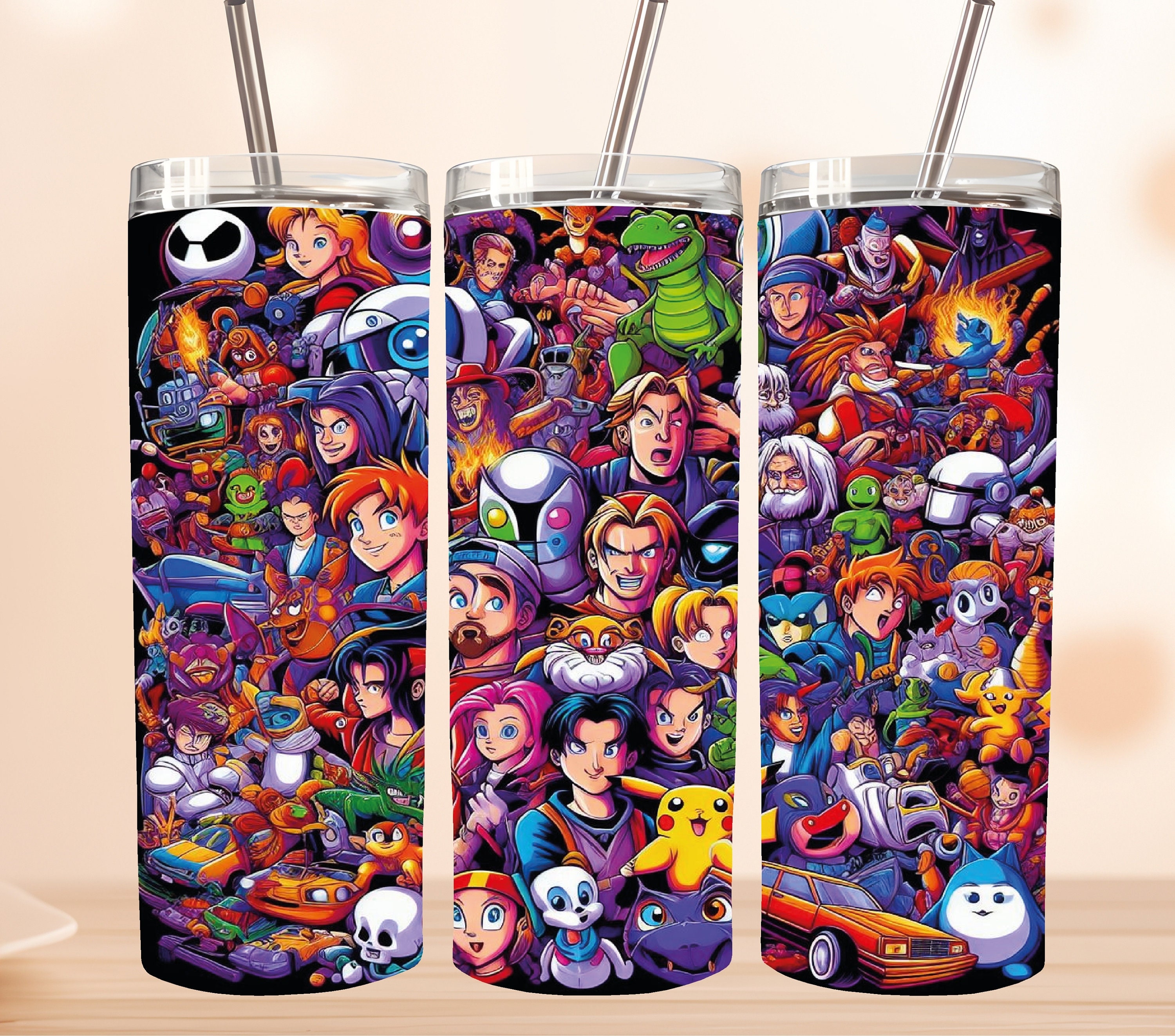 20oz Cartoon Tumbler Bundle, All Cartoons Character Sublimation, 90s ...