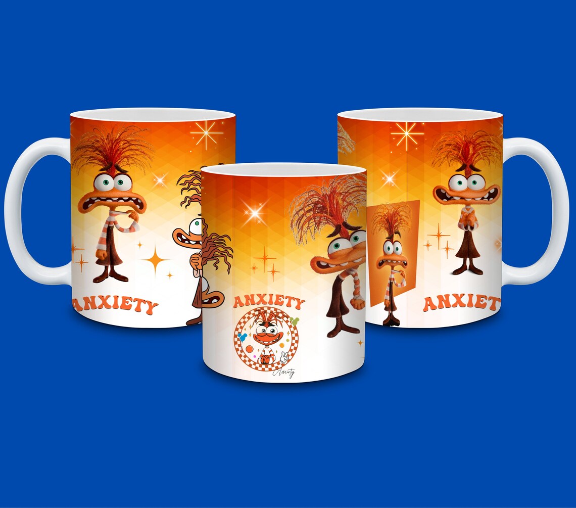 Cartoon Characters Mug Wrap, Cartoon Emotions 11oz & 15oz Mug Template ...