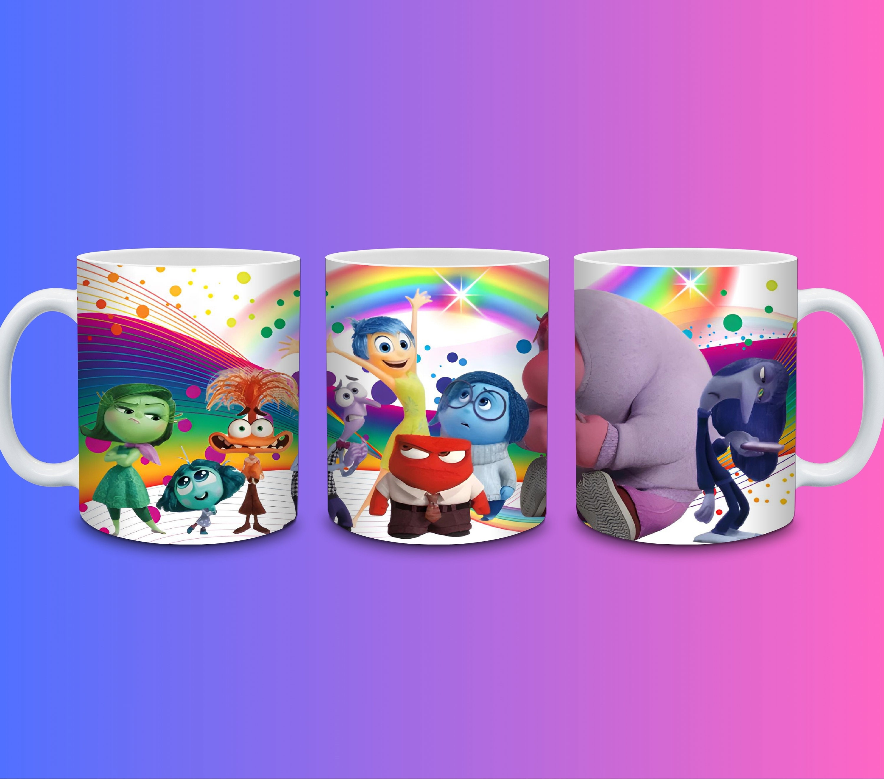 Cartoon Characters Mug Wrap, Cartoon Emotions Friends, 11oz Mug Png ...
