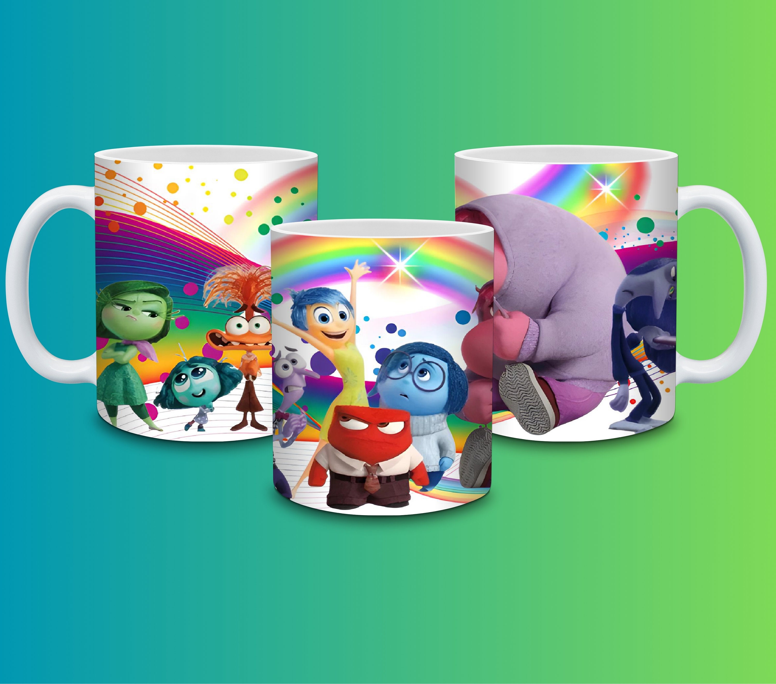 Cartoon Characters Mug Wrap, Cartoon Emotions Friends, 11oz Mug Png ...