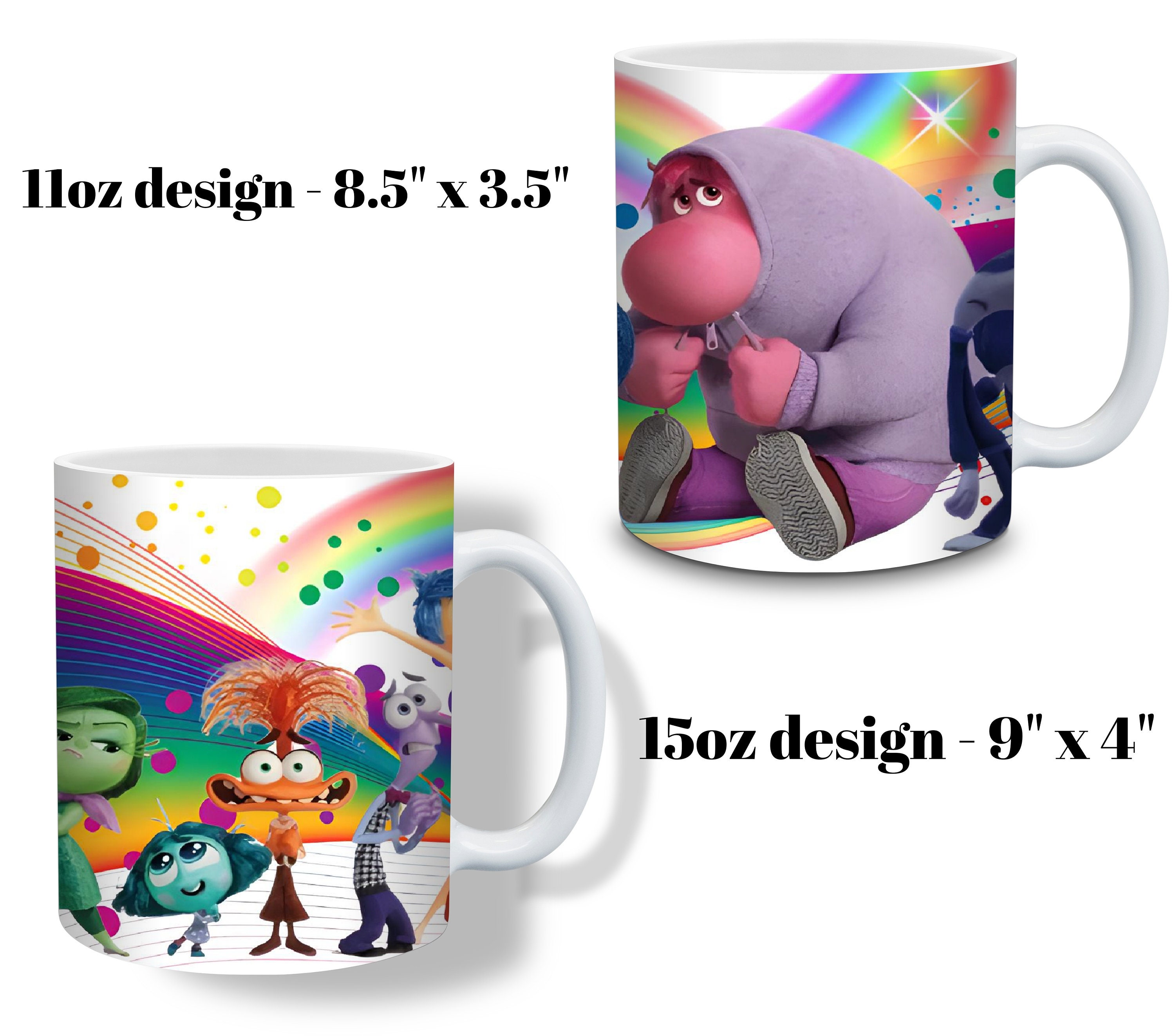 Cartoon Characters Mug Wrap, Cartoon Emotions Friends, 11oz Mug Png ...